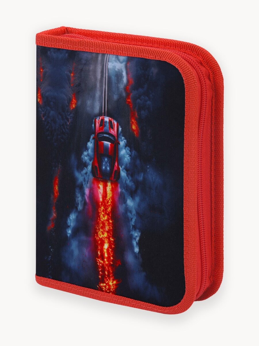 Пенал школьный для мальчиков для карандашей и ручек с 1 отделом, откидной планкой, канцелярия для школы, с наполнением 24 предмета, Brauberg, 273533