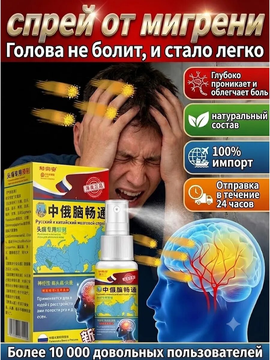 Спрей от мигрени и головной боли