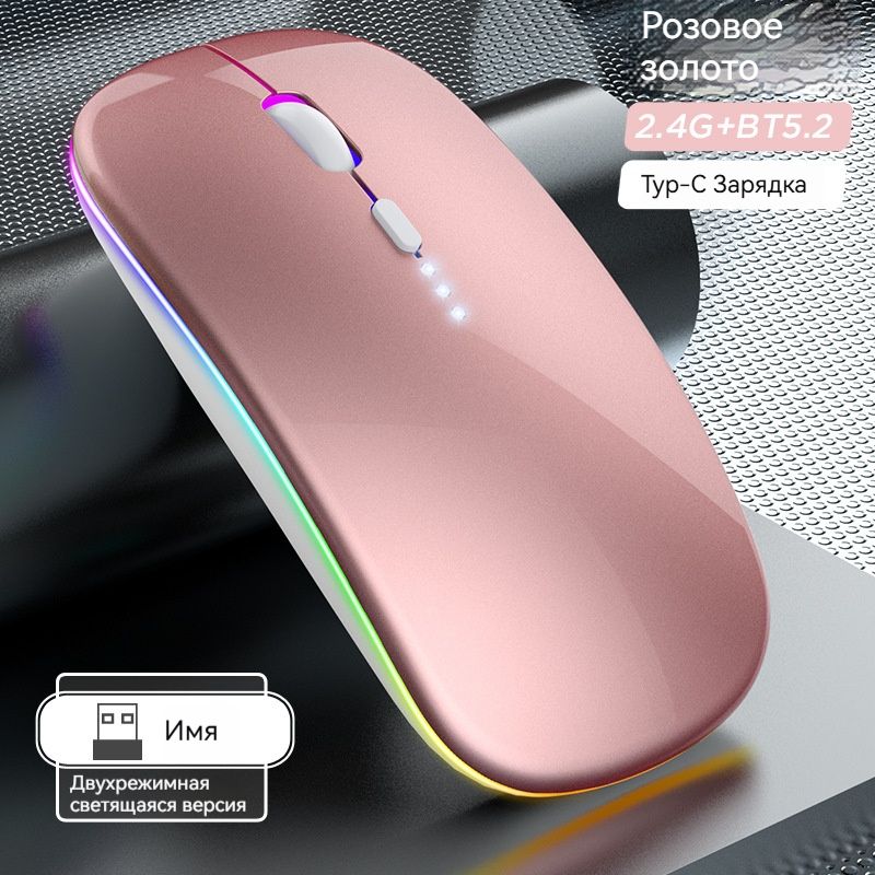 Inphic Electronics Мышь беспроводная, темно-розовый