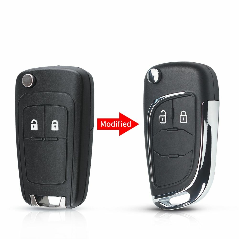 Корпус ключа для Chevrolet Cruze, Epica, Lova, Camaro, Impala — чёрный, 2/3/4 кнопки, заготовка под ключ