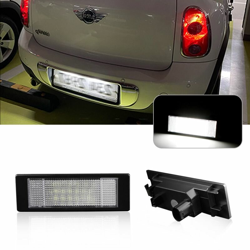LED лампы подсветки номера 2 шт 12В 3Вт CANbus 6500K — замена ламп подсветки номера для BMW E81/E87/E63/E64/F12/F13, Mini, Fiat