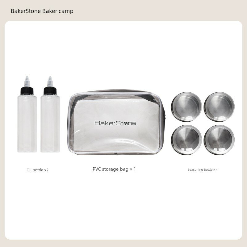 Bakerstone магнитные стальные сосуды для специй (4 шт.) с 2 распылителями для масла и 1 ПВХ-сумкой для кухонной