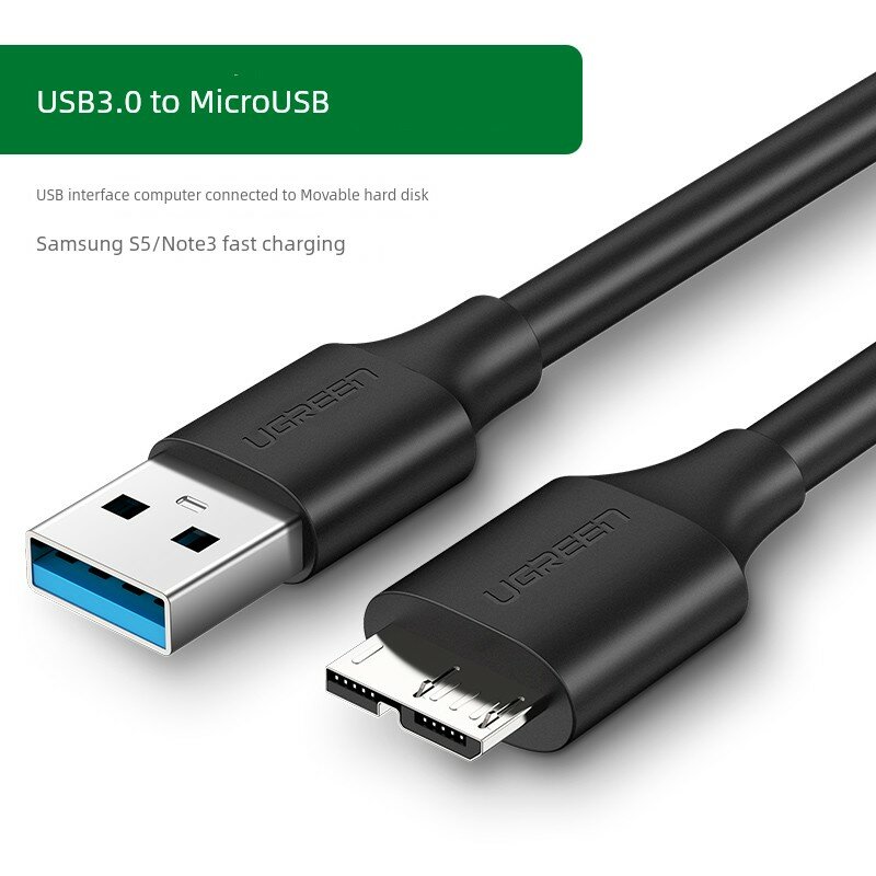 Кабель USB 3.0 длиной 1 м для внешних жестких дисков, поддерживает передачу данных до 4 ТБ, совместим с настольными