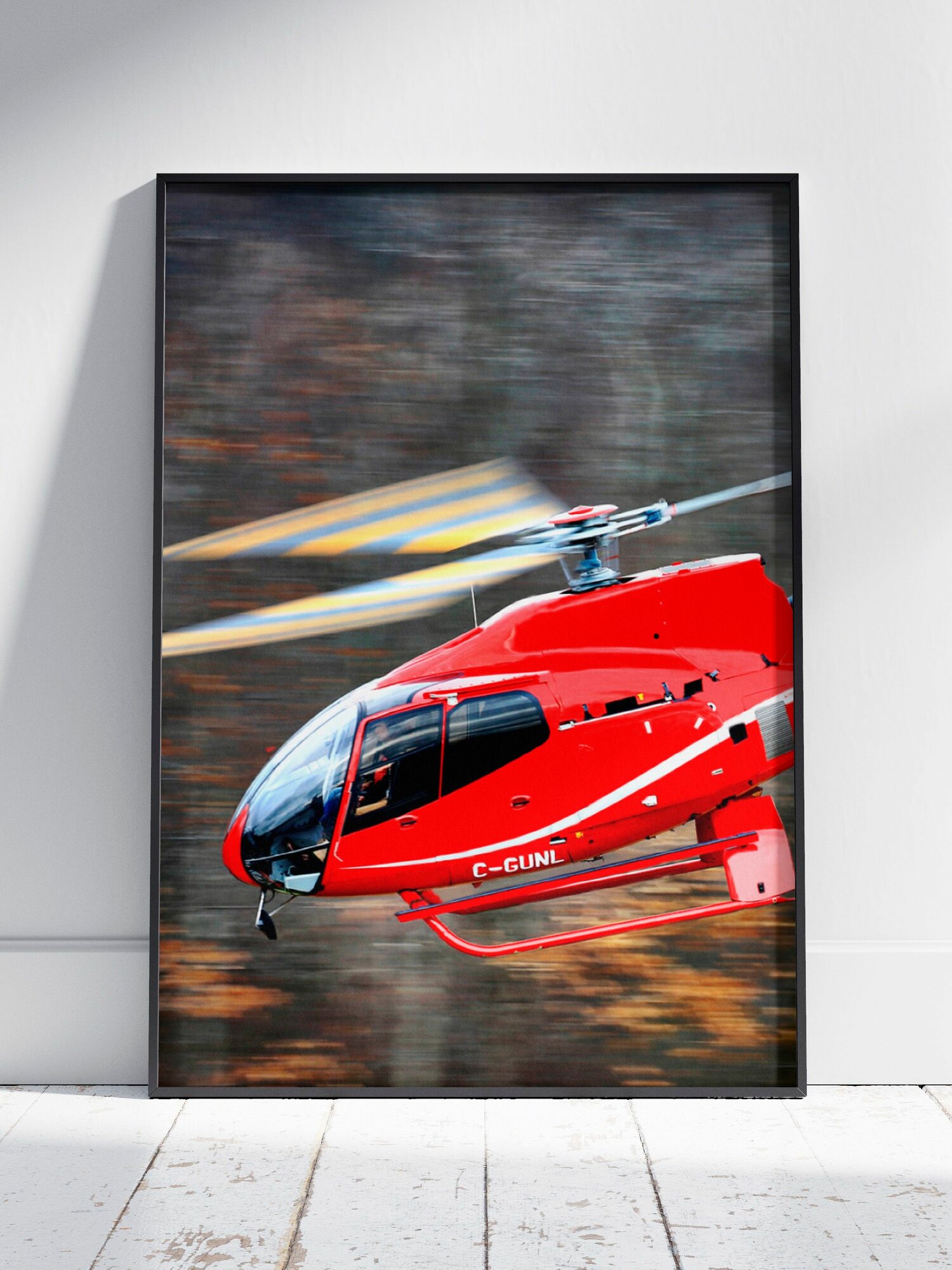Плакат на стену для интерьера Транспорт и техника (Вертолёт Еврокоптер - Helicopter Eurocopter 1) - Постер по машине формата A4 (21x30 см)