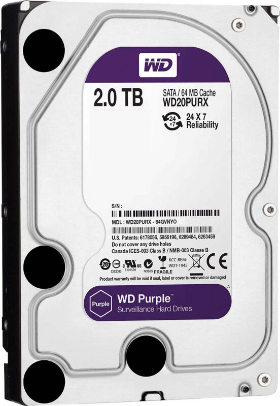 Жесткий диск Western Digital WD20PURX 2Tb SATAIII 3,5" HDD