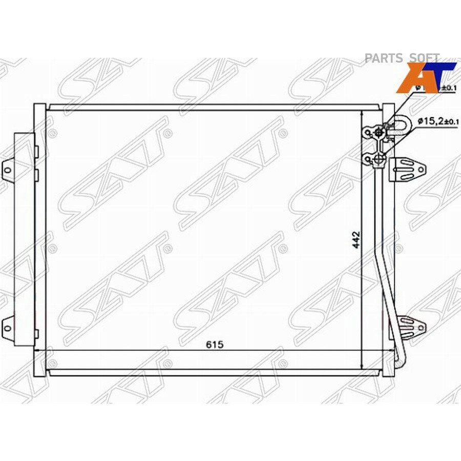 Радиатор кондиционера Volkswagen Passat 05-15 / Passat CC 08-16 от официального дистрибьютора, SAT, артикул STVW043940