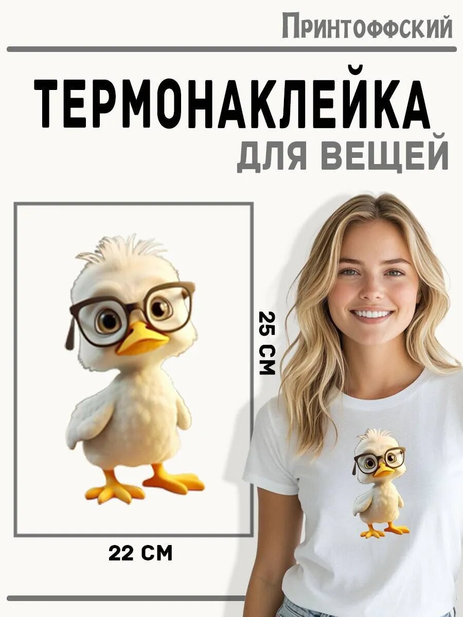 Термонаклейка для одежды и аксессуаров DTF-печать утка — фото 1