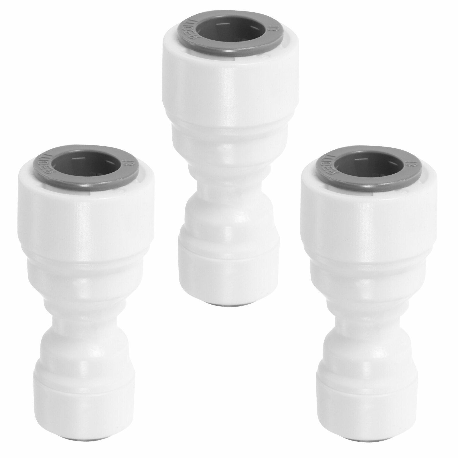Быстроразъемные соединители для труб диаметром от 1/4 до 3/8 дюйма, 3 шт, для систем обратного осмоса (3 прямых соединителя с 2-точечной на 3-точечную точку, инструкция не требуется).