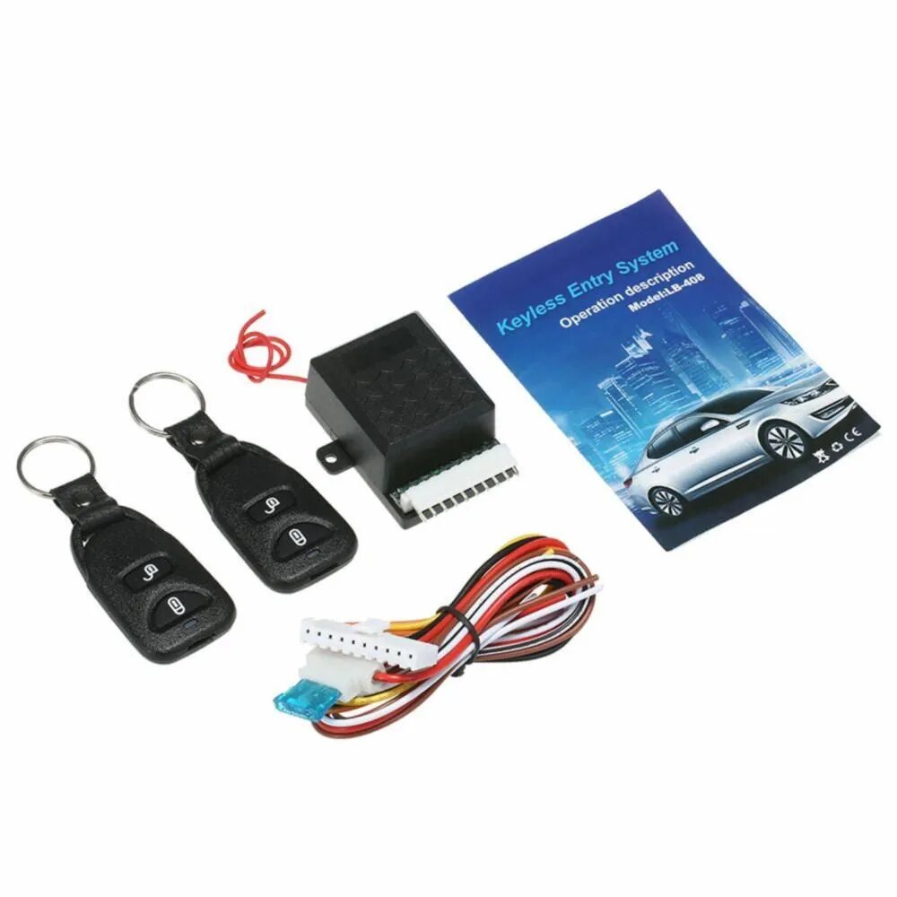 Автосигнализация Keyless Entry System для автомобилей с дистанционным управлением и мигающим предупреждением - черный цвет — фото 1