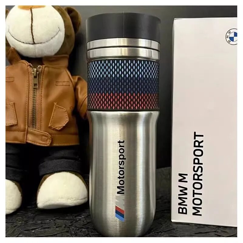 Термос BMW M Motorsport 0.45 л из нержавеющей стали черно-серый, серебристый для напитков — фото 1
