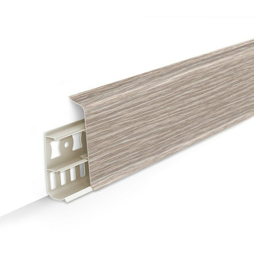 Пластиковый плинтус Идеал Деконика 55 мм Дуб латте 229, 1 шт.