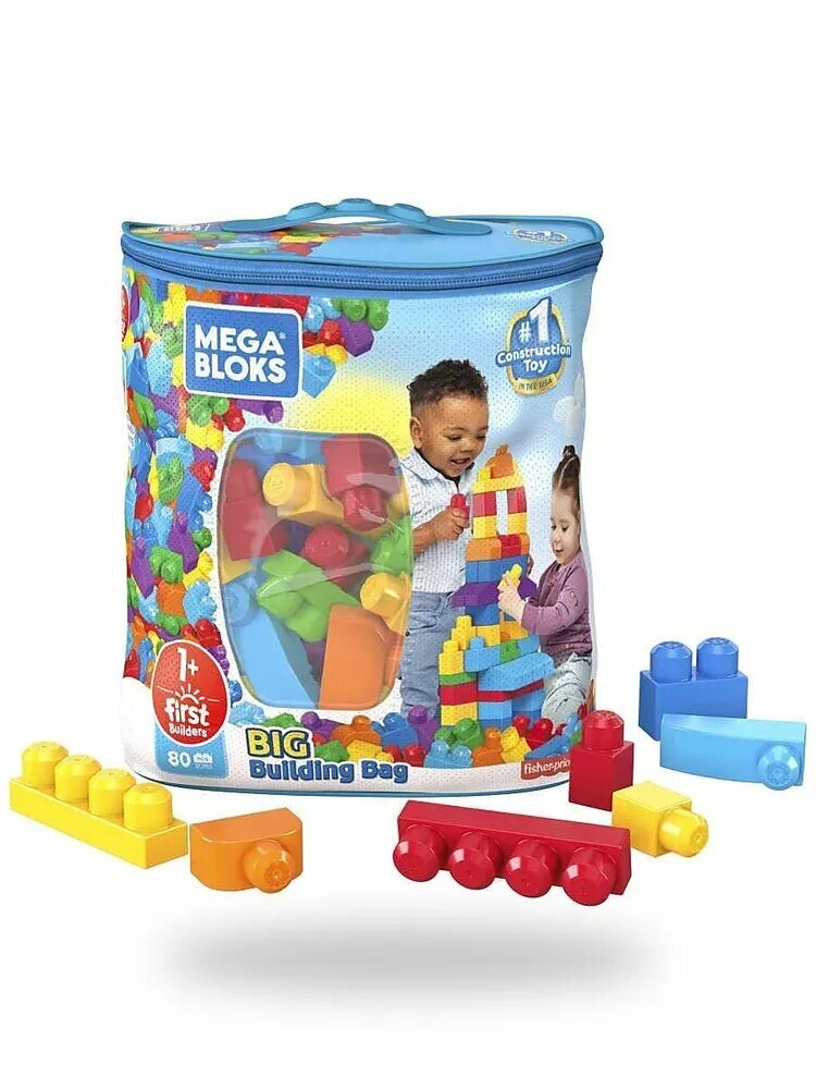 Mega Bloks First Builders 80 блоков в мешке для хранения