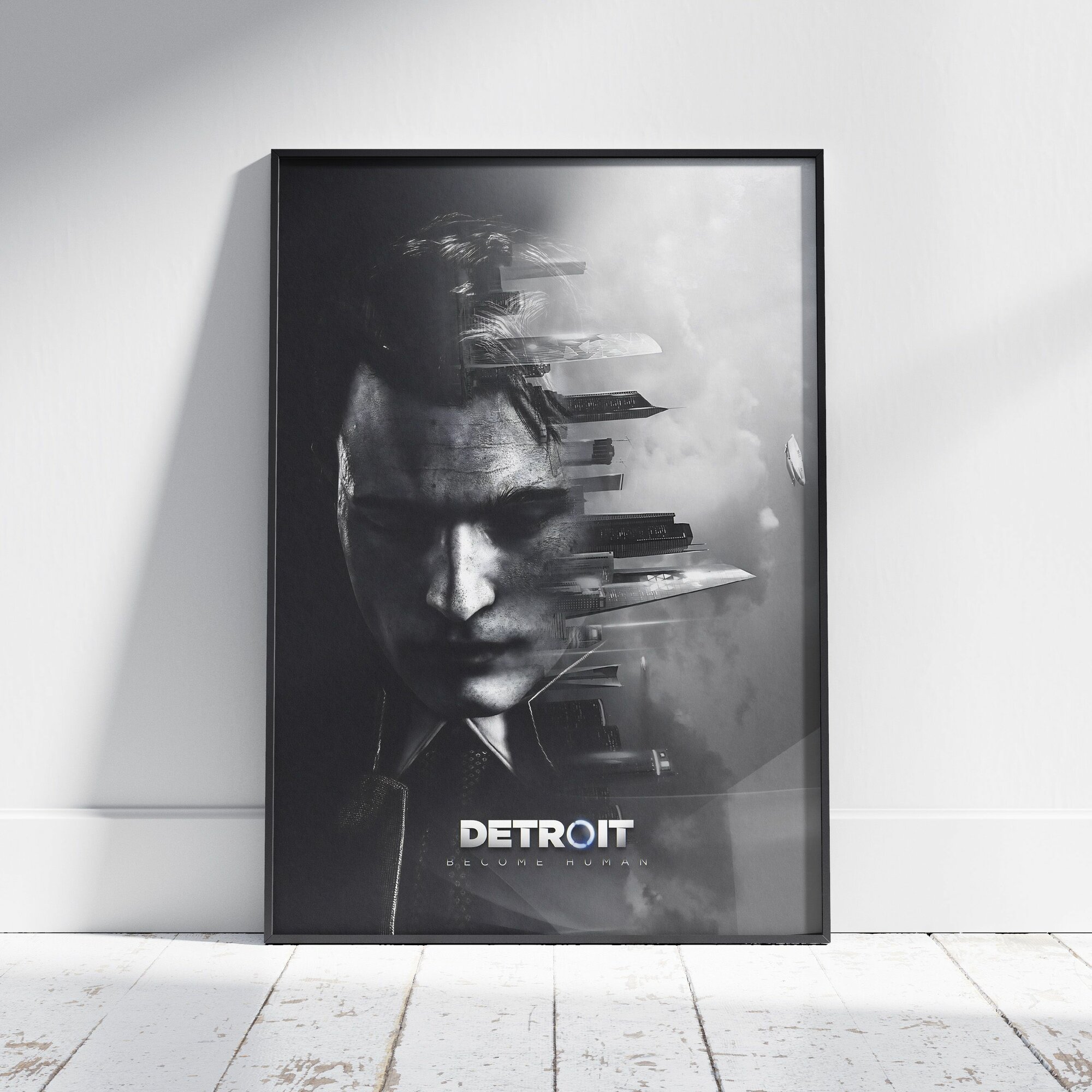 Плакат на стену для интерьера Detroit Become Human (Андроид Коннор 7) - Постер по игре формата А4 (21x30 см)