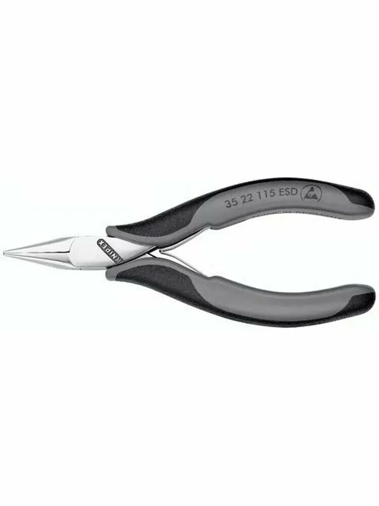 Knipex Плоскогубцы прецизионные для электроники ESD 115 мм, модель 35 22 115 ESD, антистатические, полукруглые губки, зеркальная полировка