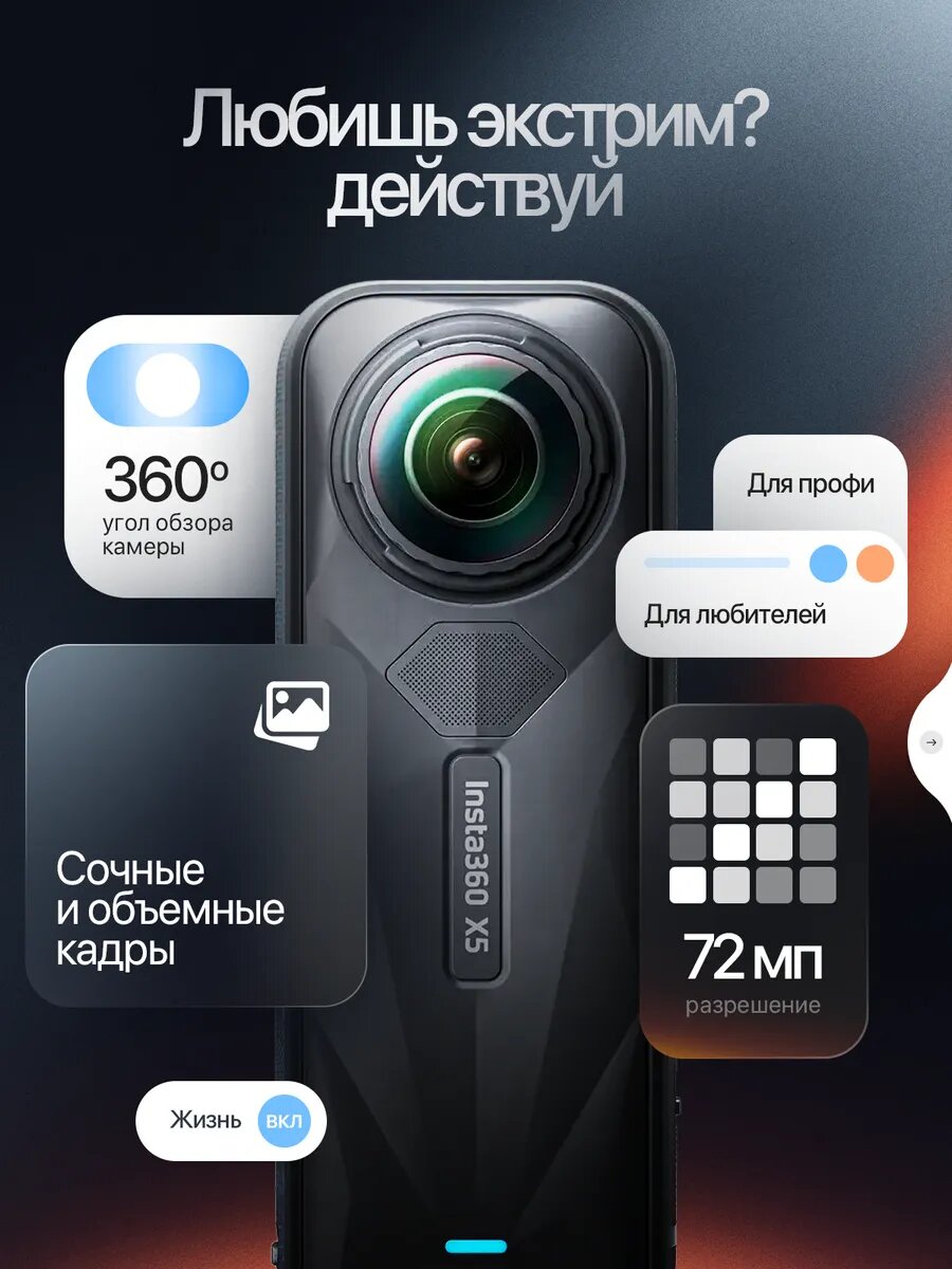 Insta360 X5 Essentials Bundle — большая комплектация 8K 360° — фото 1