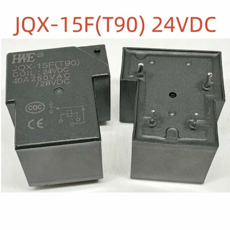 Реле электромагнитное JQX-15F (T90), 24 В постоянного тока, 40 А, 4 ножки, мощное реле для печатной платы