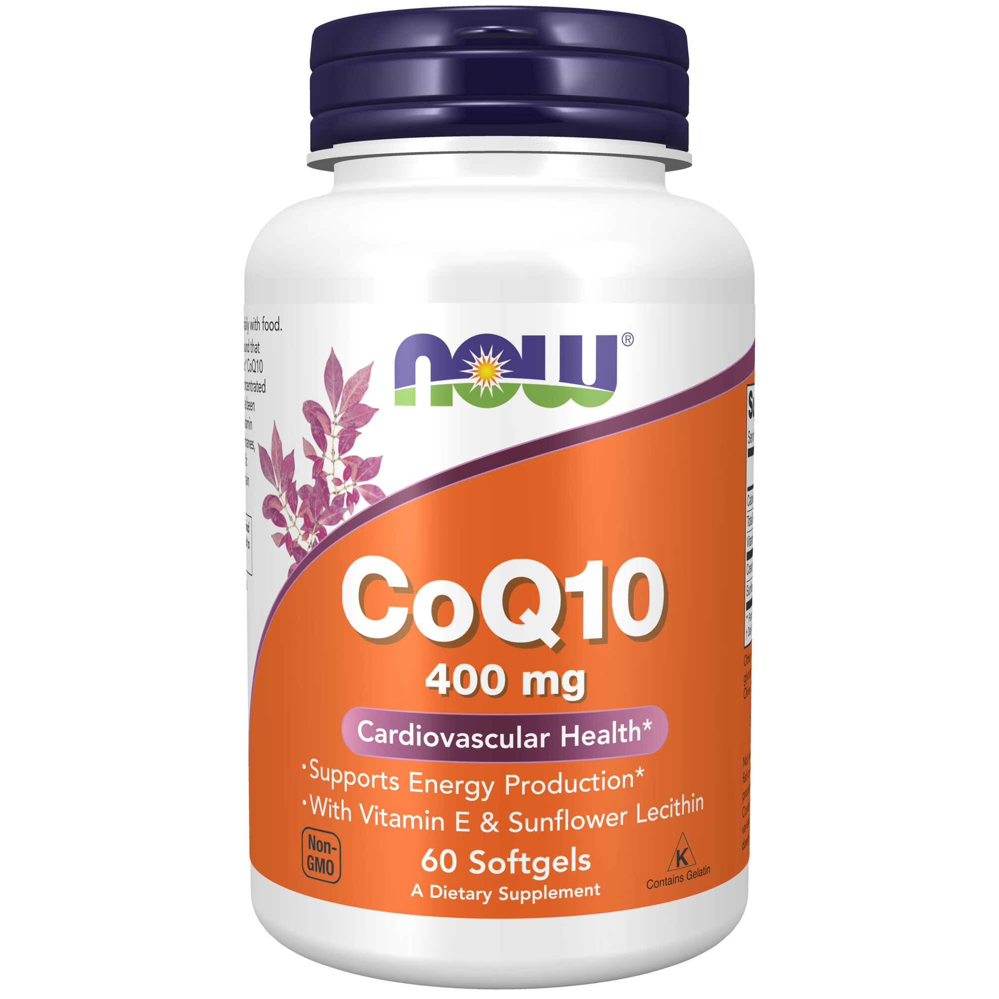 Коэнзим Q10, 400мг 60 капсул, NOW CoQ10 400 mg 60 Softgels Антиоксидант, витамины для кожи, для сердца и сосудов