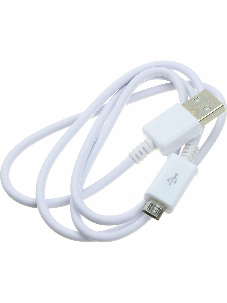 Шнур USB A-Micro-USB B (Android) 5PIN 0.8м, белый, 1А