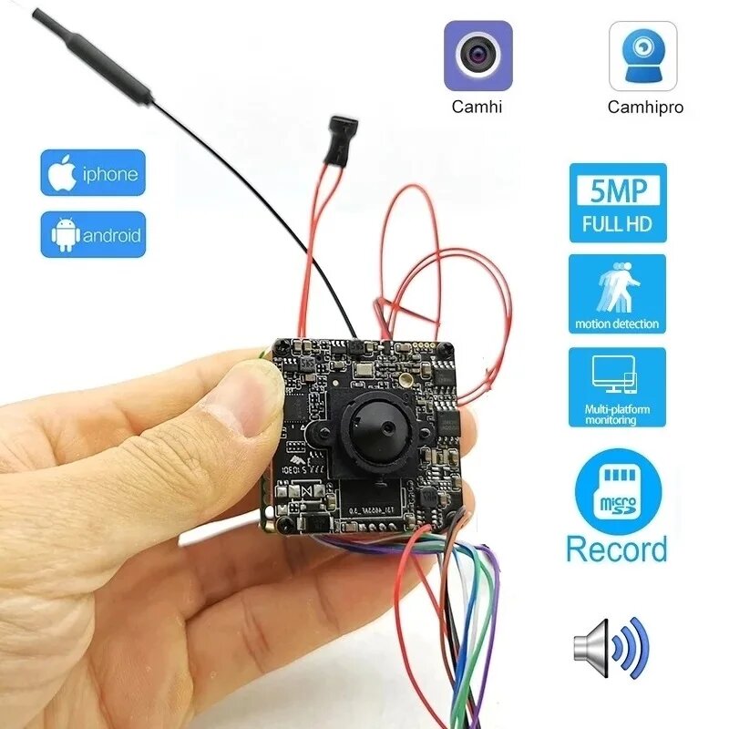 Mini WiFi IP камера KAMTP Camhi, 1080P, фокус 3.6 мм