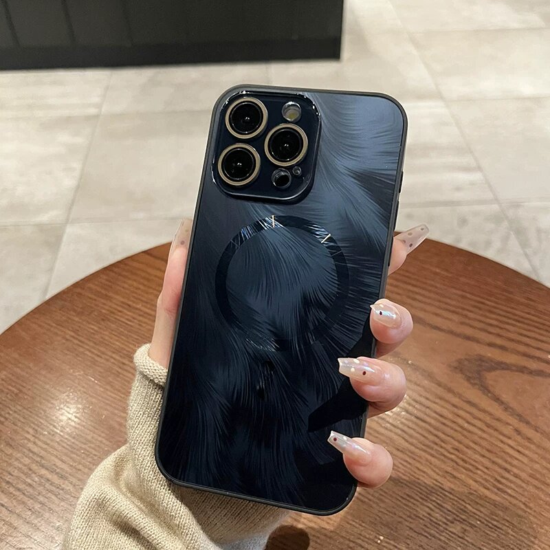 Чехол-ленз для iPhone 15 Pro Max с поляризацией - Титаново-черный цвет, полное покрытие