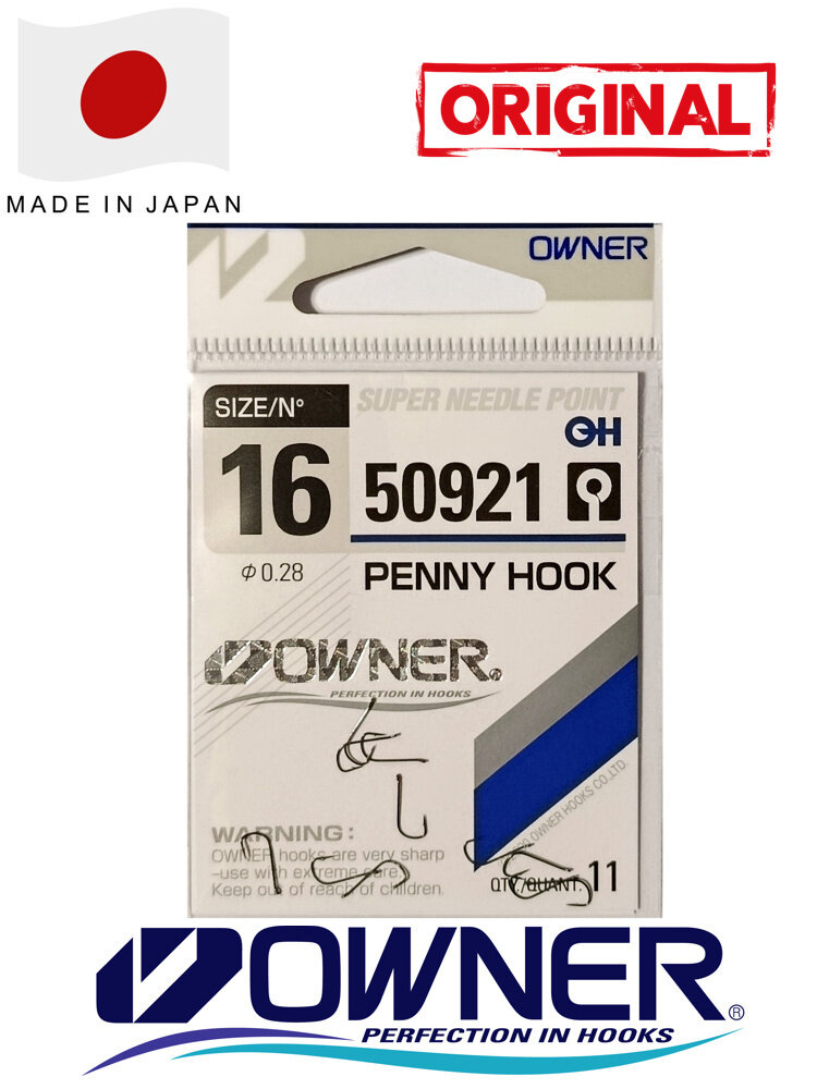 Крючки OWNER 50921 №16 PENNY HOOK / Крючок, Овнер, одинарные для рыбалки