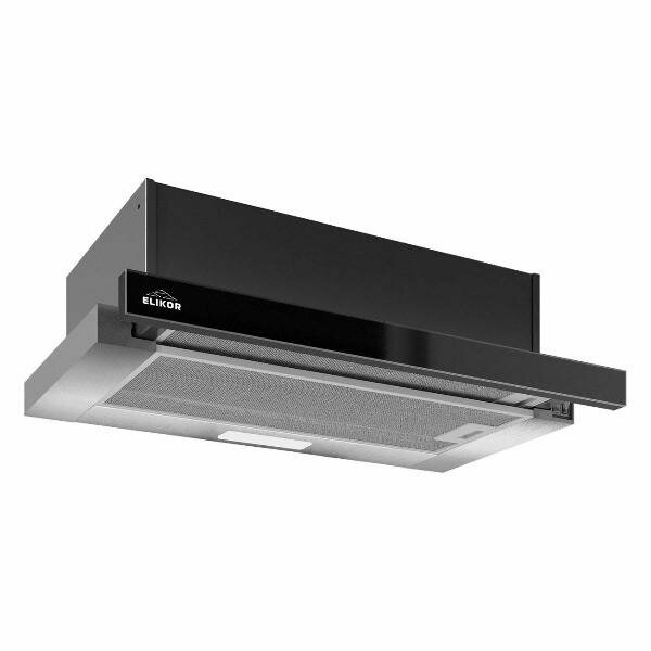 Вытяжка встраиваемая в шкаф Elikor Интегра стекло 50 Inox/Dark стекло