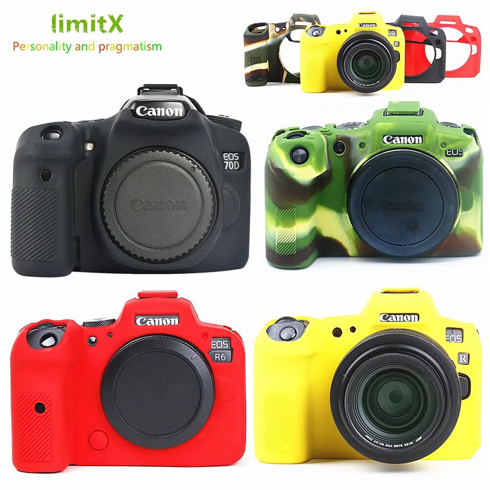 Силиконовый чехол для камеры Canon EOS R100 R8 R7 R6 R6II R5 R10 R50 R RP 70D 80D 2000D T7