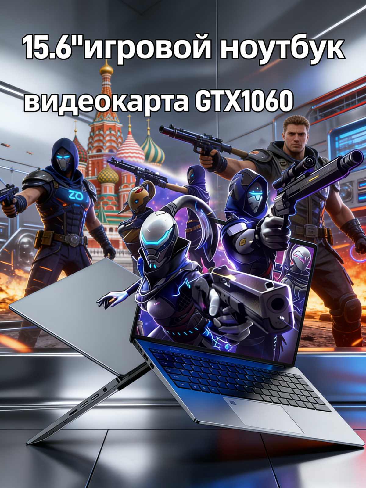 Ноутбук для работы, учёбы и игр 15,6" IPS, видеокарта GTX1060，Intel N95 до 3,4GHz, Подсветка клавиатуры，Windows11