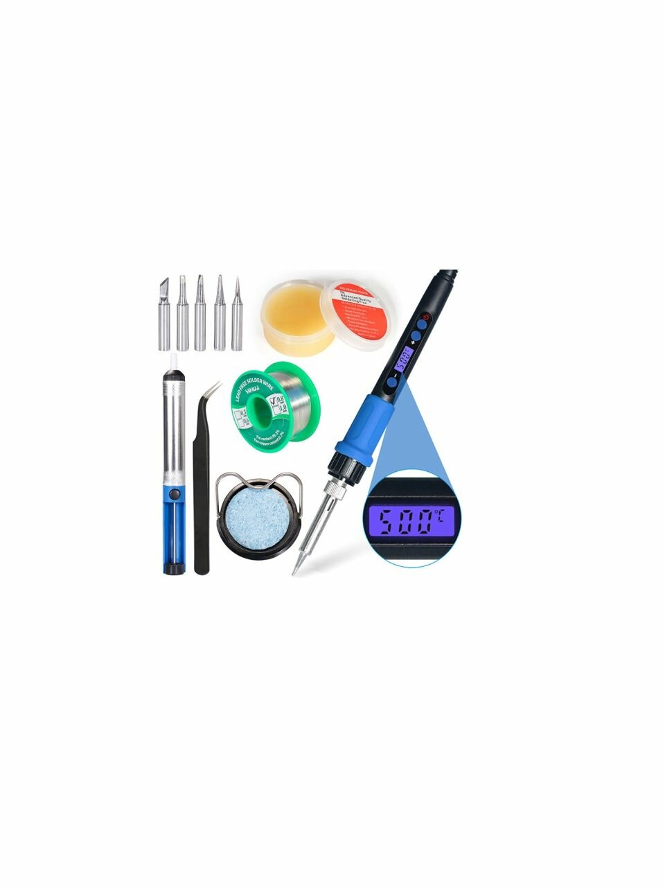 Паяльник YH928D-I tool kit 2 с регулировкой, набор
