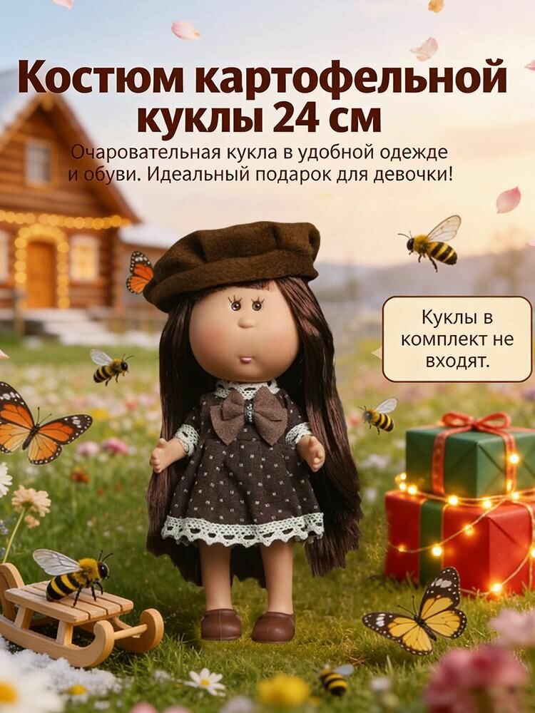 Испанская картофельная кукла Мия, 24 см, одежда и аксессуары (Одежда + обувь)