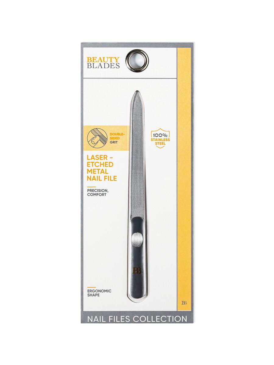 Пилка маникюрная Beautyblades, металлическая, двусторонняя, длина 15 см.