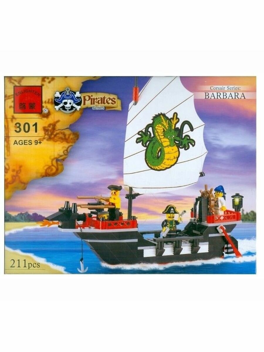 Конструктор Enlighten Brick 301 Пиратский корабль 211 деталей