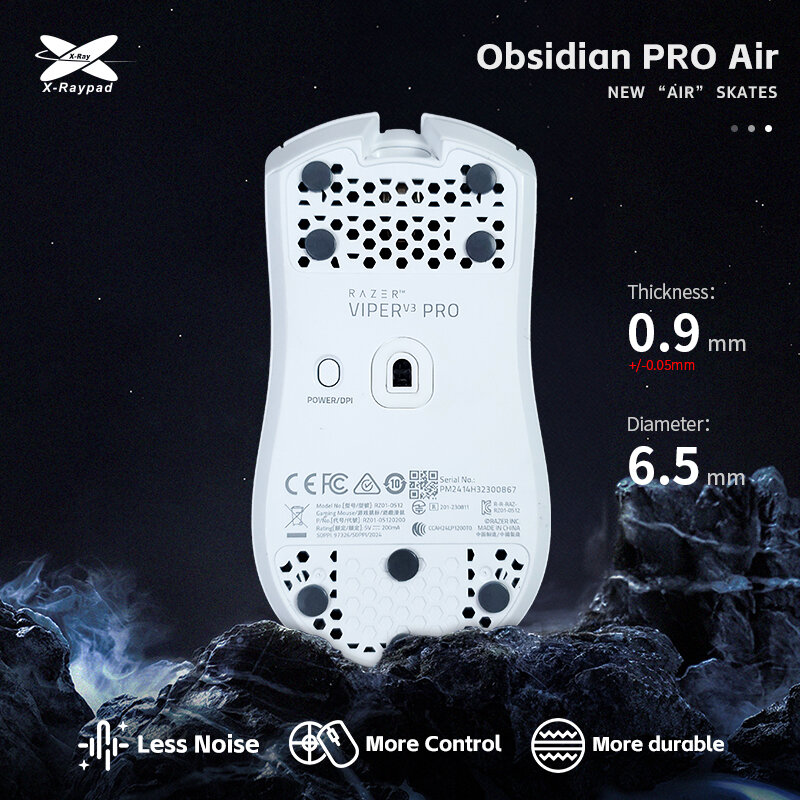 Универсальные глайды точки / Тефлоновые ножки для мыши / X-Raypad Obsidian PRO Air PTFE Dots 6.5мм