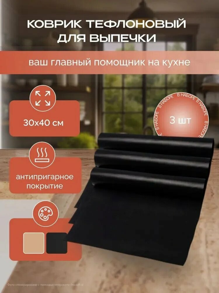 Коврик для приготовления, 0.4м х 30 см, 2 мкм, 3 шт