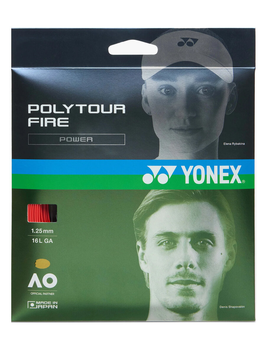 Струна для тенниса Yonex 12m PolyTour Fire, Red, 1.25 моноволокно