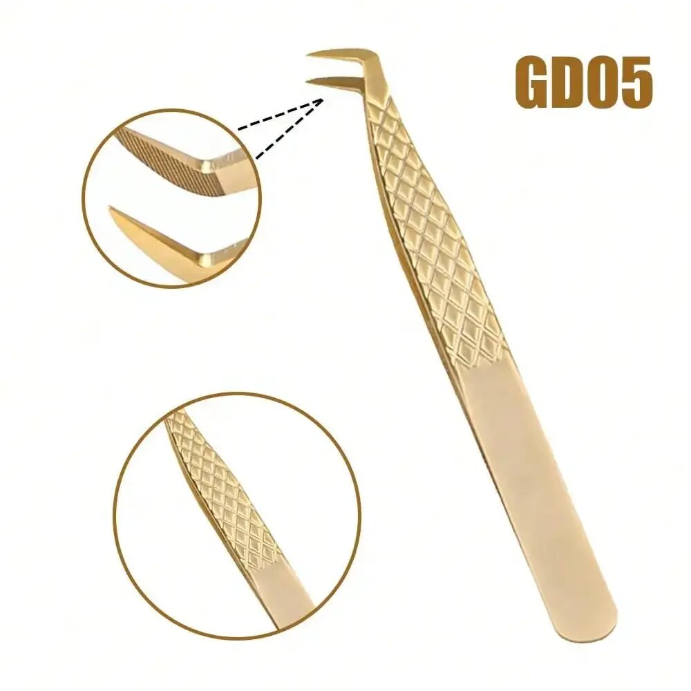 Пинцет для наращивания ресниц GD05, сталь