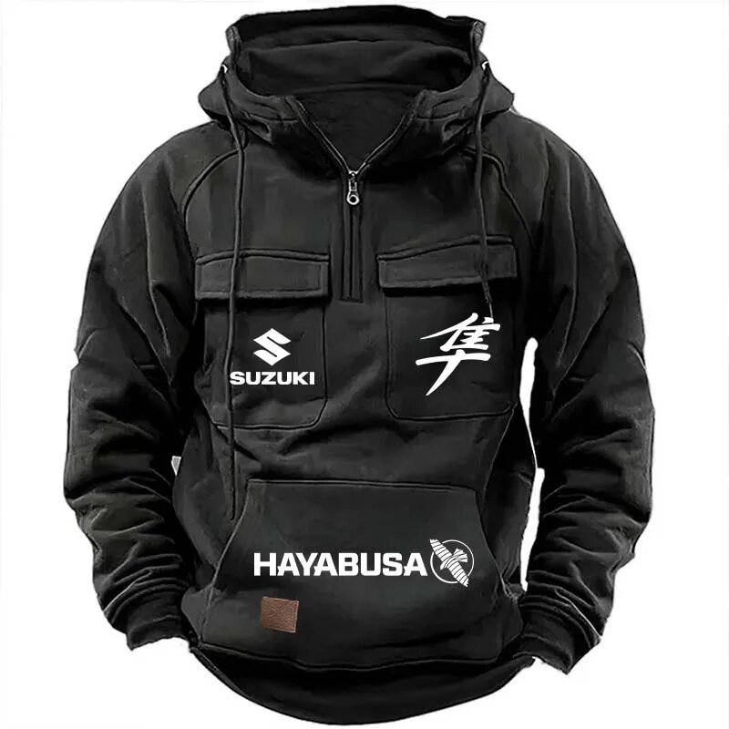 Мужская толстовка Suzuki Hayabusa черная, XXL