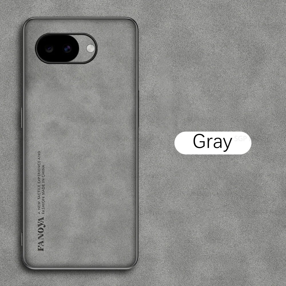Серый кожаный чехол для Google Pixel 10a