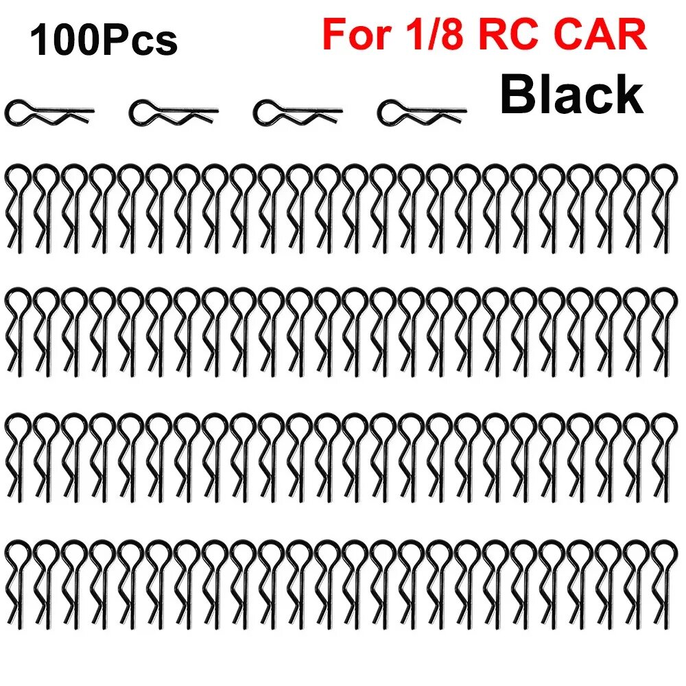 Зажимы для кузова RC 1/8 Black 100шт