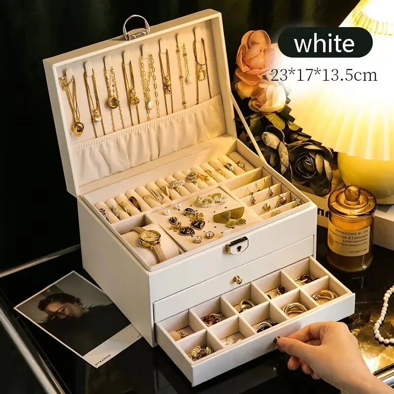 Белая шкатулка для украшений 23*17*13.5 см