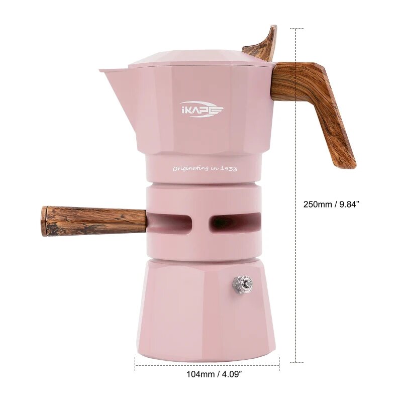 IKAPE Moka Pot, Розовый, 4 Cups Thermostatic