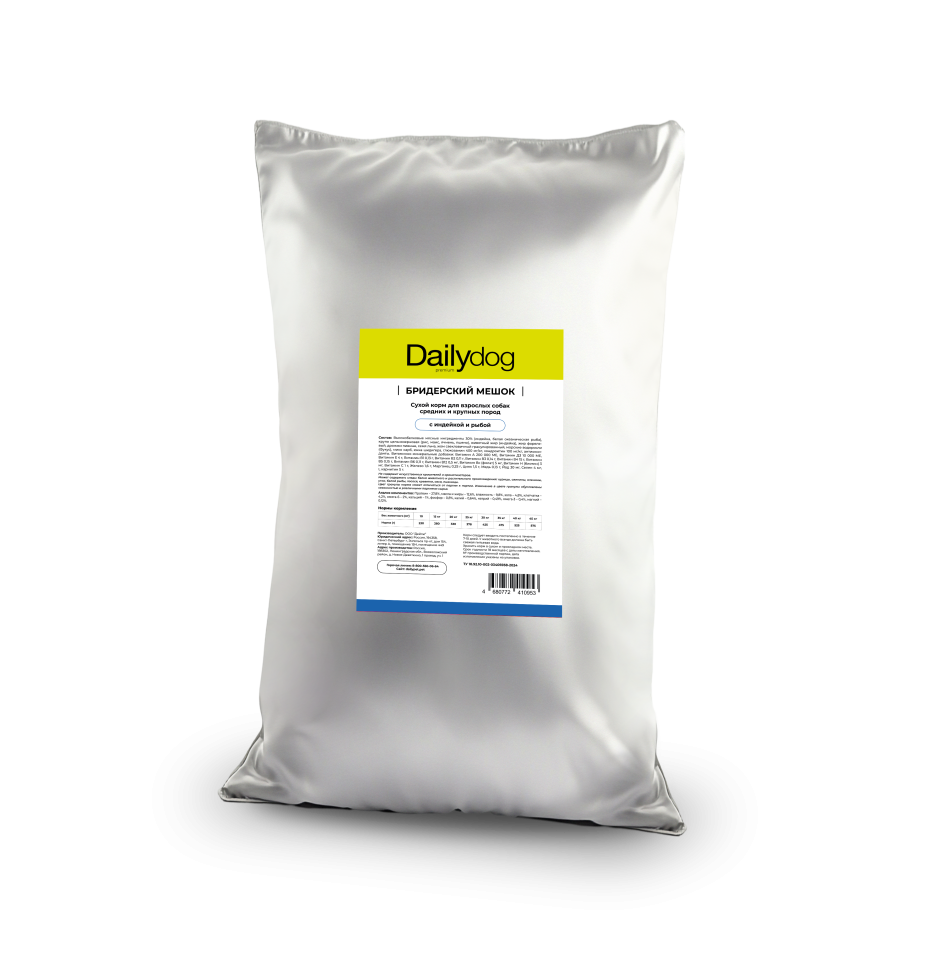 Сухой корм Dailydog Classic Line для взрослых собак средних и крупных пород, с индейкой и рыбой - 3 кг