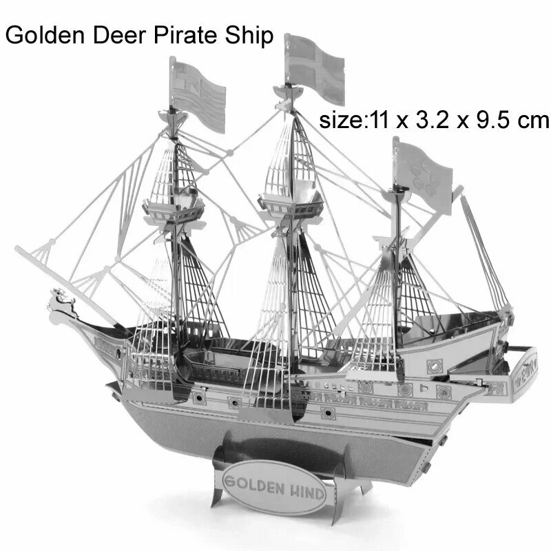 3D металлический конструктор "Golden Deer Pirate Ship"