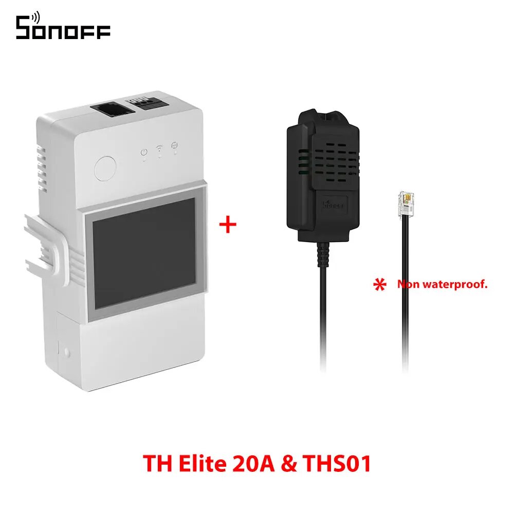 SONOFF TH Elite 20A + THS01 термогигрометр