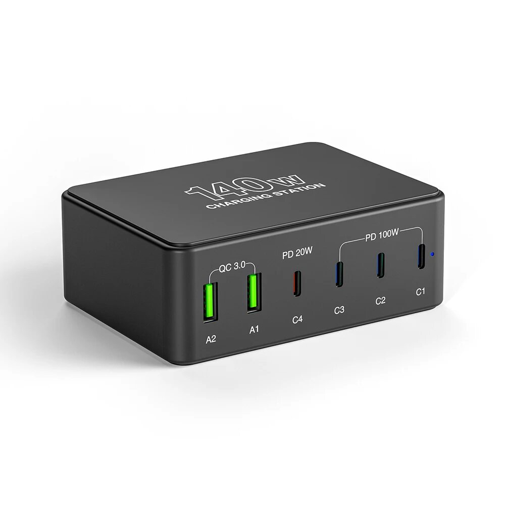 Сетевое зарядное 6 портов 140 Вт, US Plug