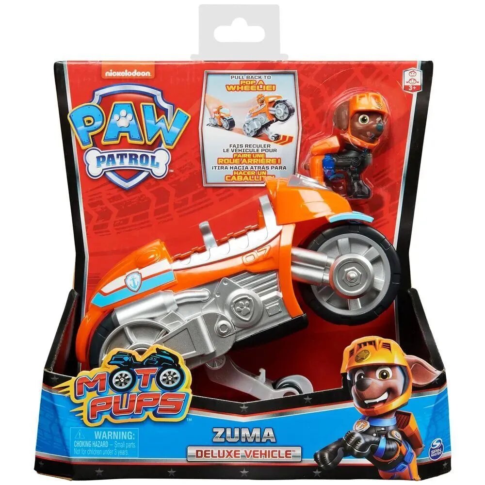 Paw Patrol Собачий патруль, Moto Pups Wildcat Deluxe Откатной мотоцикл с колесами и игрушечной фигуркой