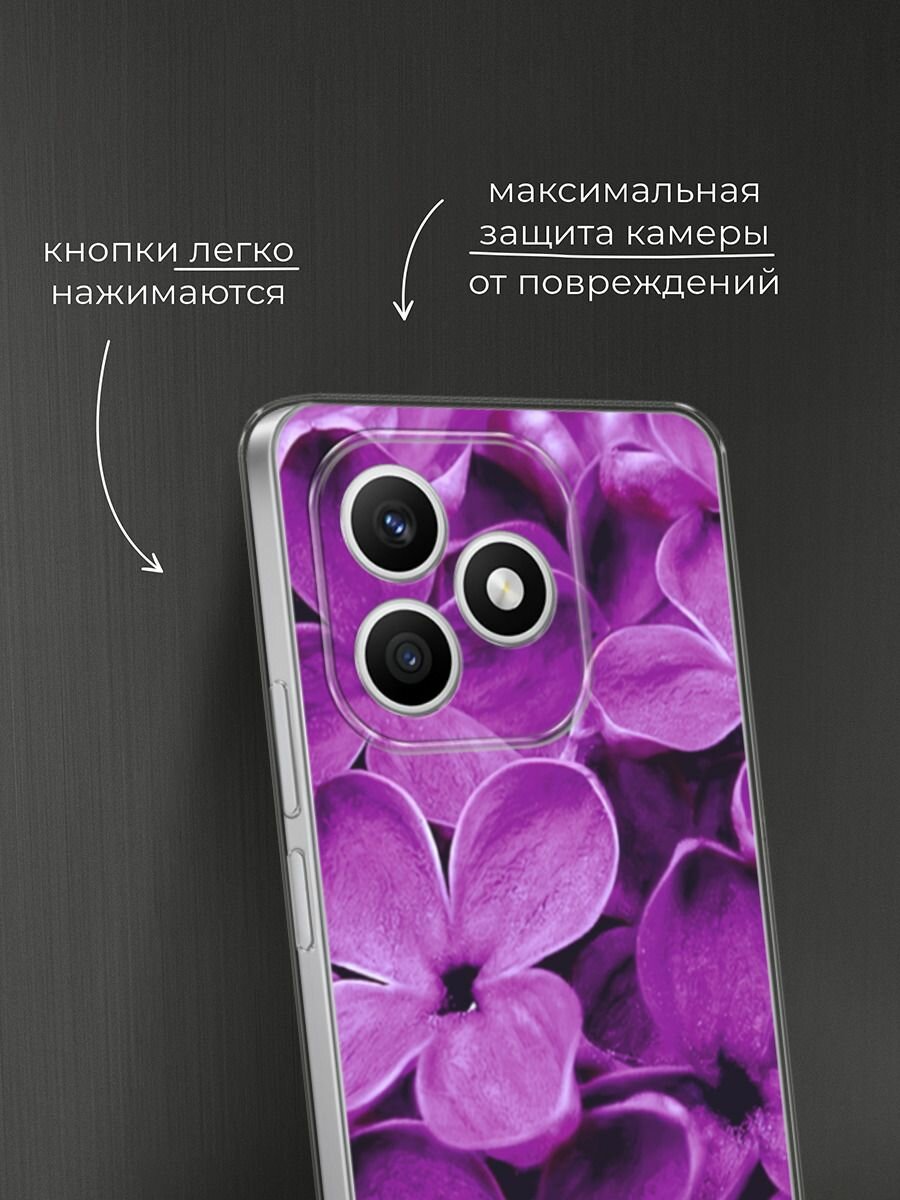 Силиконовый чехол на Honor X8d / Хонор X8d с принтом Сирень крупная — фото 1