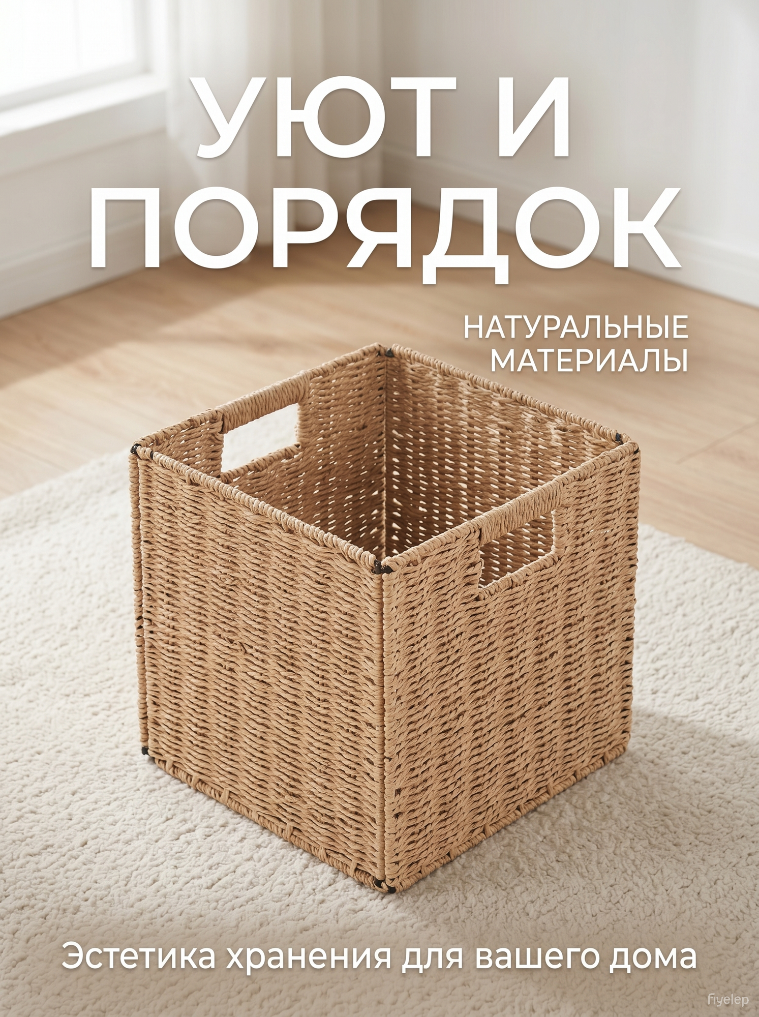 Корзина для хранения длина 30 см, ширина 30 см, высота 30 см.