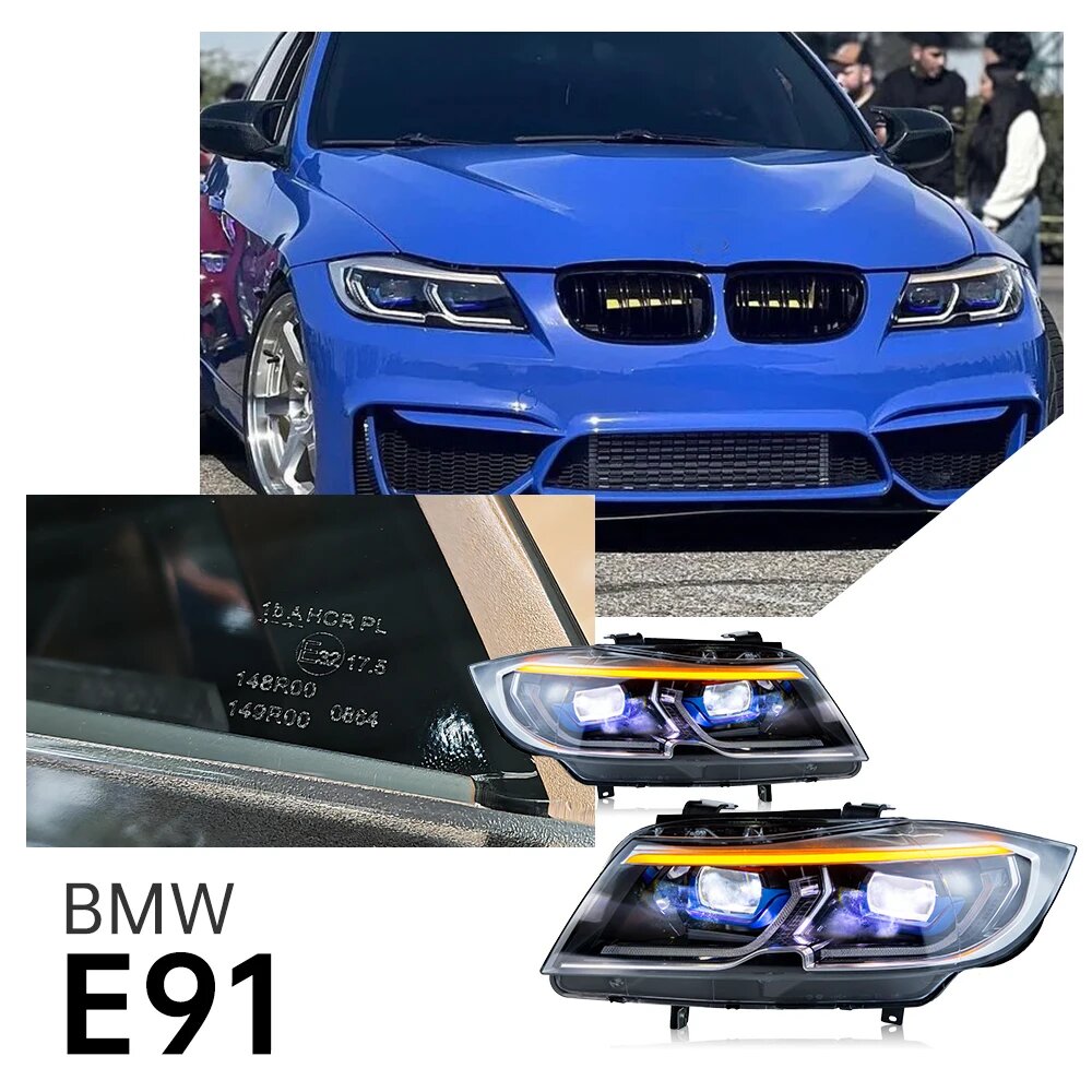 Фар для автомобиля BMW 3 серии E91 E90 фары 2005-2012 320I 318I 323I 3 серии LED фары DRL HID биксеноновый луч аксессуары