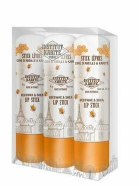 Institut Karite - (набор) Beeswax Shea Lip Sticks Бальзам для губ с маслом ши и пчелиным воском 3X4 гр
